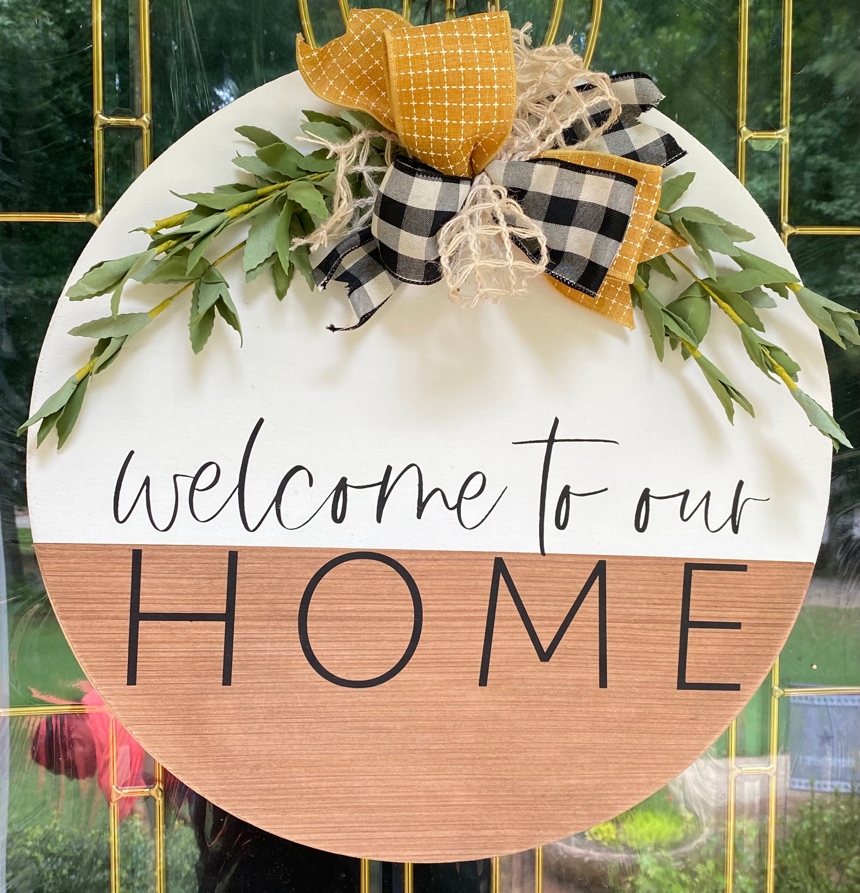 Customized Circular Welcome Front Door Sign – EndlessExpressionsbyFelicia